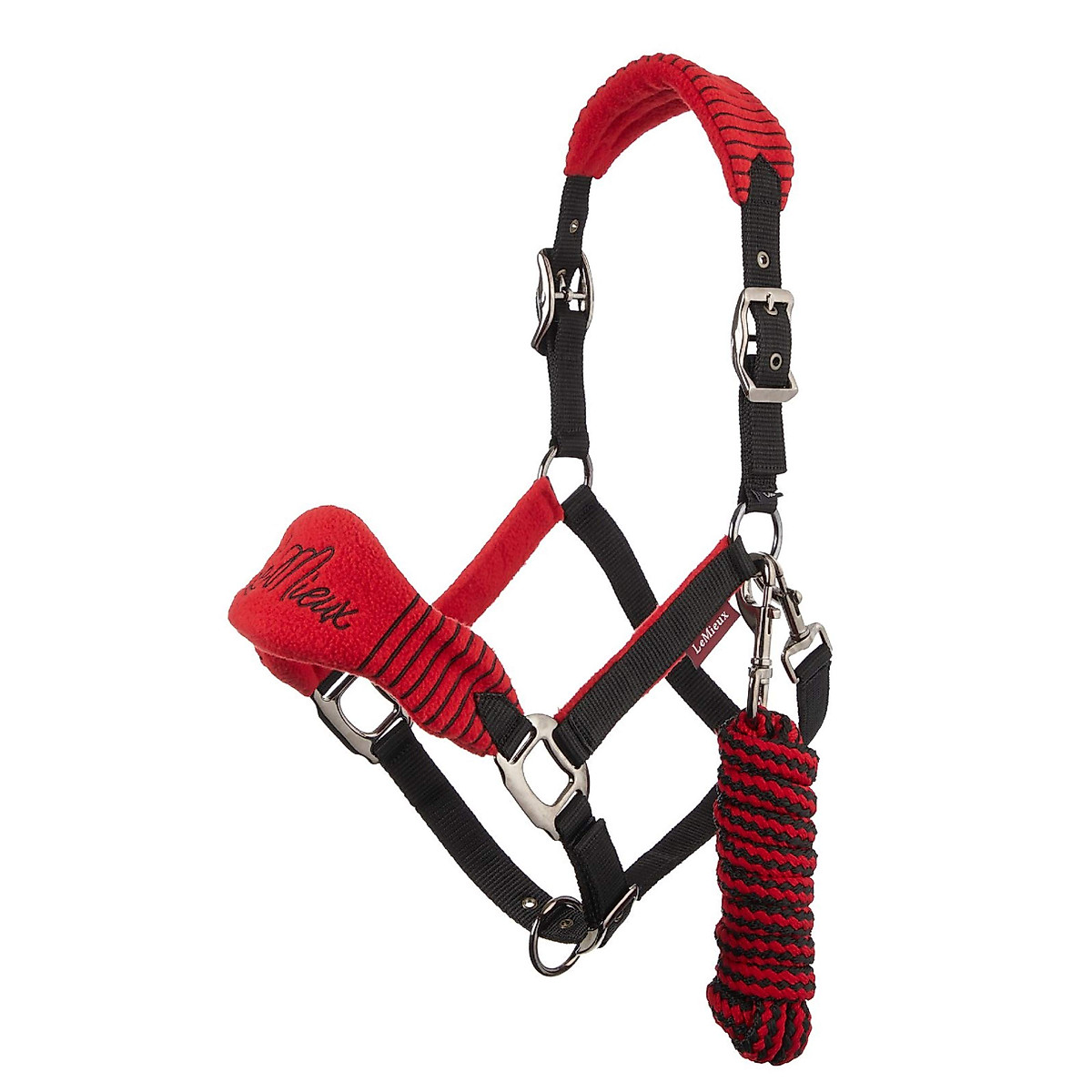 LeMieux Vogue Fleece Headcollar - Halter & Leadrope (Black - Full)
