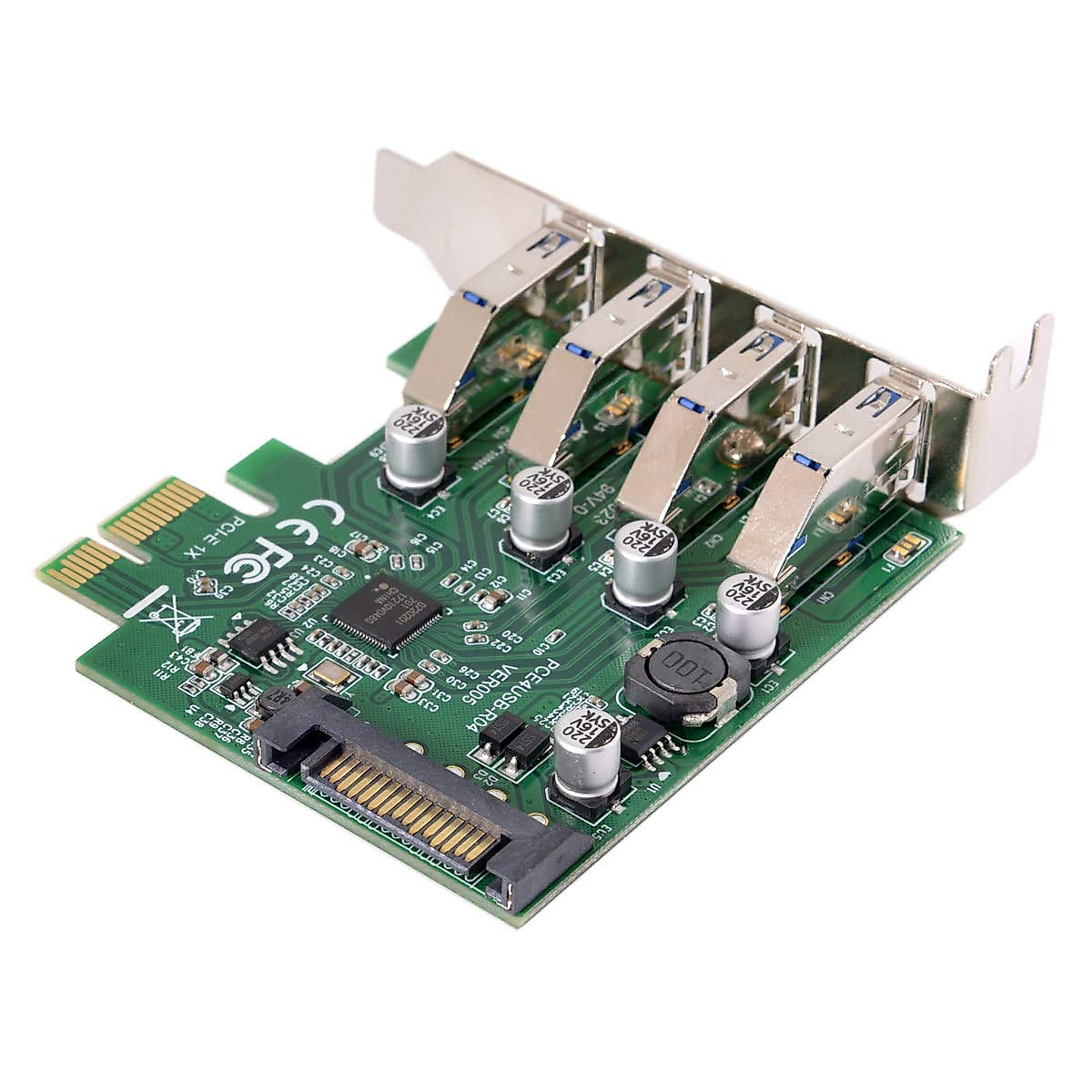 ChenYang 4 Port PCI-E 1X to 4 USB 3.0 HUB PCI Express Expansion Card Adapter with 80/120mm PCI-E Slot Bracket