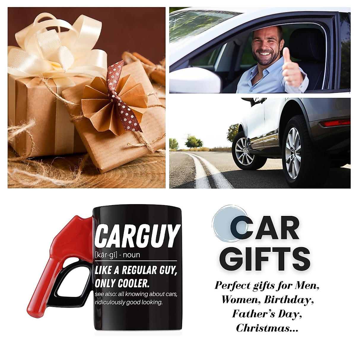 Onebttl Car Guy Gifts For Men, Him - Refueling Coffee Mug - Gift for Car Lovers - 13.5oz/400ml Funny Ceramic Mug - Noun