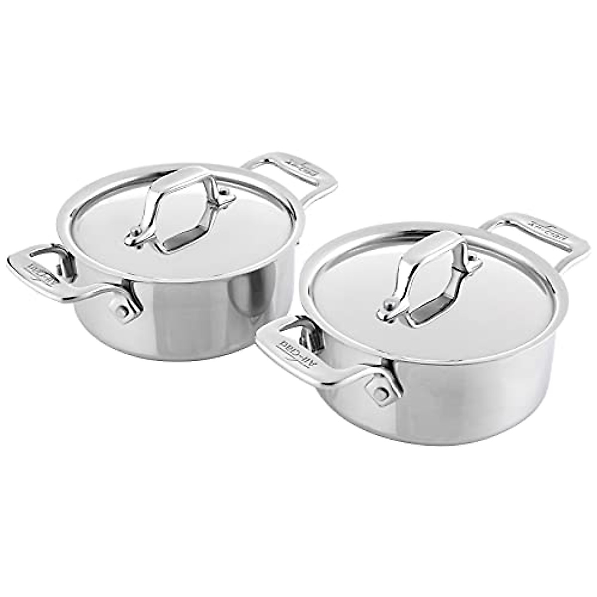 All-Clad Specialty Stainless Steel Ramekin with Lid 2 Piece Oven Broiler Safe 600F Pots and Pans, Cookware Silver