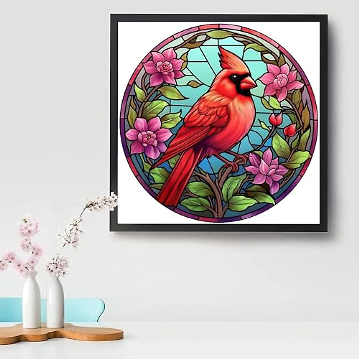 Cardinal Stamped Cross Stitch Kits - Counted Cross Stitch Kits for Beginners Adults,11 CT Patterns Dimensions Embroidery Kits Arts Craft Kits,for Gift and Home Decor 13.8 x 13.8inch