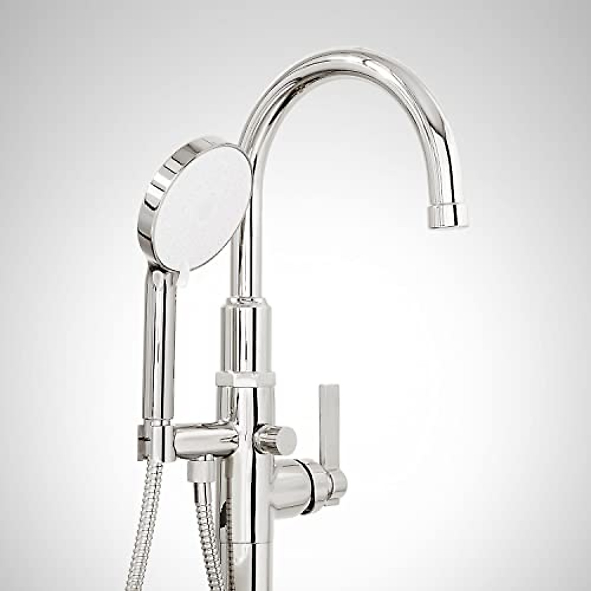 Signature Hardware 948657-LV Greyfield Floor Mounted Tub Filler Faucet - Includes Hand Shower