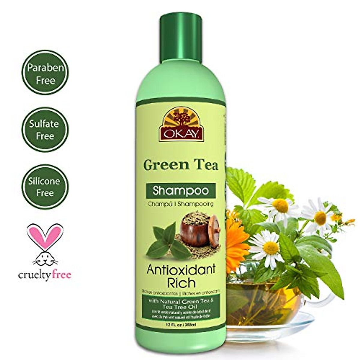 OKAY GREEN TEA NOURISHING ANTIOXIDANT RICH SHAMPOO 12oz / 355ml