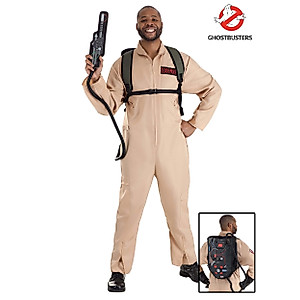 Deluxe Plus Size Ghostbusters Halloween Costume | Adult Ghostbusters Jumpsuit Uniform with Proton Pack for Men 4X Brown