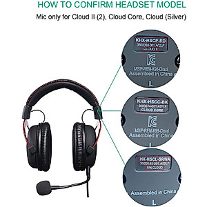 Cloud 2 Mic Replacement for HyperX Cloud ii, Hyper x Cloud x, Cloud Core, Cloud Pro or Kingston Cloud Silver Gaming Headset - 3.5 mm Microphone, 2-Pack