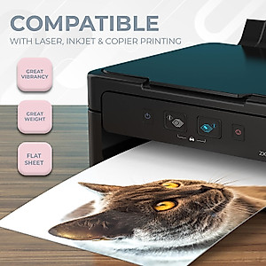 Hamilco White Cardstock Thick Paper – 8 1/2 x 11" Blank Heavy Weight 80 lb Cover Card Stock - for Brochure Award and Stationery Printing - 50 Pack