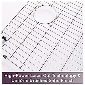 Kitchen Sink Grid (19" x 14") - Kitchen Sink Protector Stainless Steel - Sink Rack for Bottom of Sink with Rear Drain for Single Sink Bowl - Anti Scratch, Sturdy, and Rust Resistant