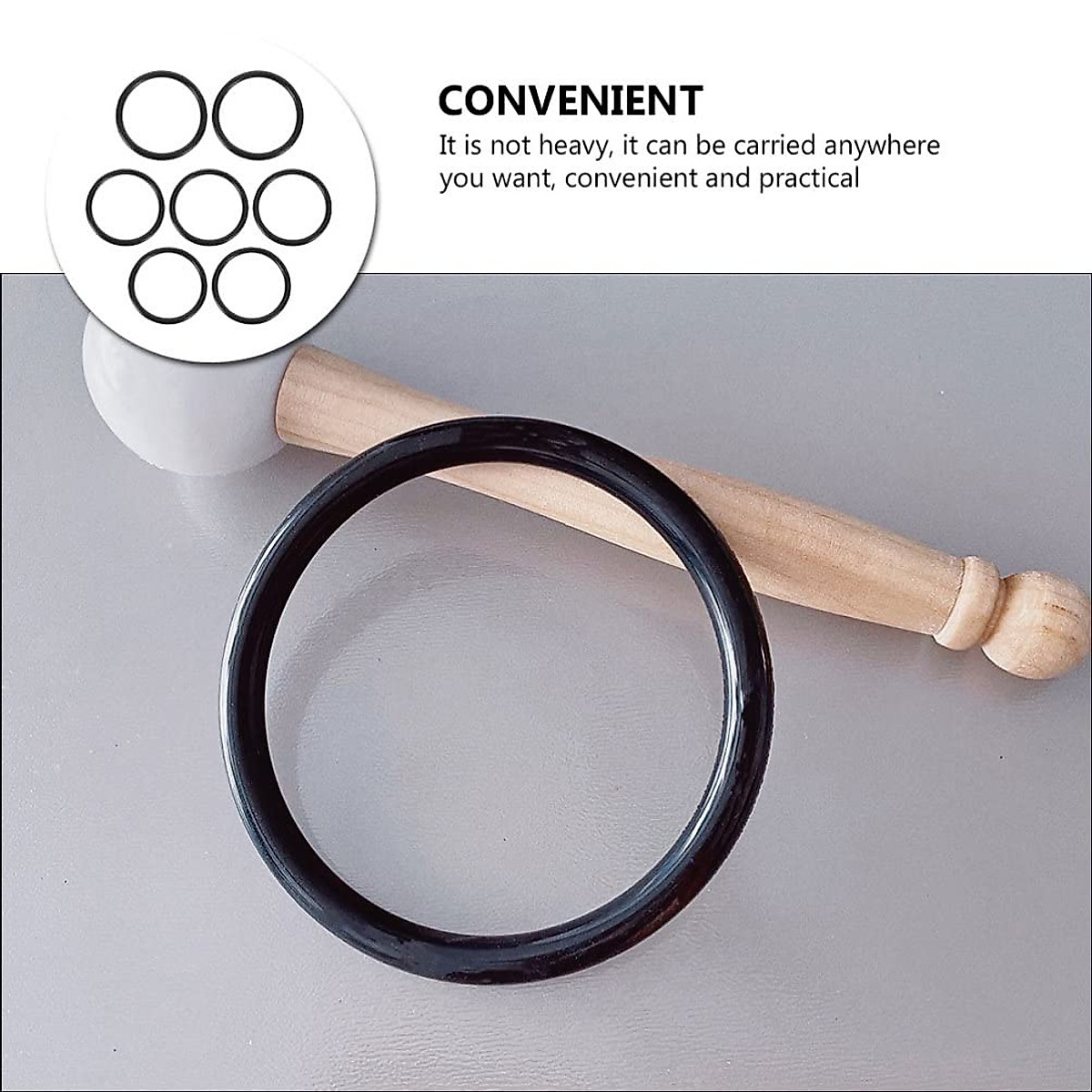 7Pcs Crystal Singing Rubber Sound O- for Crystal Tibetan Sound Yoga Meditation Singing Bowls