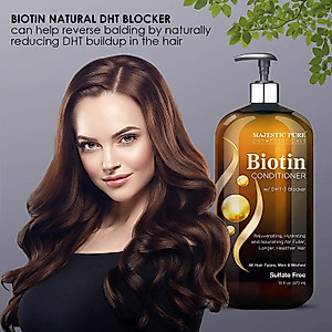Majestic Pure Biotin with DHT Blocker Complex Shampoo & Conditioner Set (16 oz each) and Biotin Conditioner (16 oz) Bundle