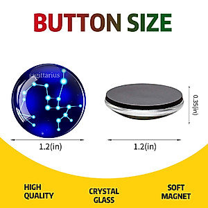 COSOW 12Pcs Glass Strong Magnetic Refrigerator Magnet Fridge Sticker - Round Constellation Glass Fridge Decoration, Office Whiteboard Magnet, Dishwasher Magnet, Cabinet Cute Locker Magnet…
