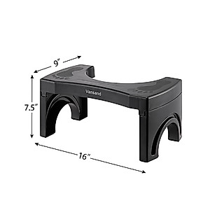 Vansand Toilet Foot Stool,Folding Toilet Stool,Squatting Toilet Potty Stool,Toilet Auxiliary Step,7.5Inch Height (Black)