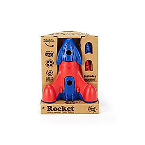 Green Toys Rocket with 2 Astronauts Toy Vehicle Playset, Blue/Red