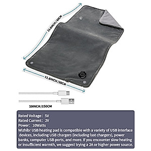 USB Heating Pad for Back,Neck,Shoulder,Abdomen,Knee and Leg Pain Relief,3 Heat Settings and Auto-Off, Machine Washable, Gifts for Women Men Mom Dad,12" x 24"