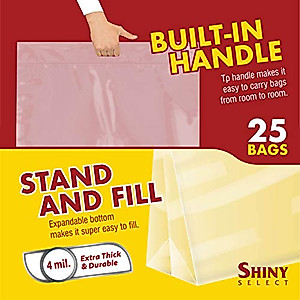 [ 25 BAGS ] JUMBO SIZE Travel Bags - With HANDLES - Heavy Duty Materials - DOUBLE ZIPPER TOP - 8 Gallon Bag Size 22" x 22" - Summer Travel, Picnics, Beach, Pool, Vacation, 25 pound Turkey Brining Bags