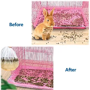 PFTIJVN 100 Pcs Disposable Rabbit Cage Liners,Guinea Pig Cage Liner Bag Leak Proof Clear Plastic Small Animals Cage Liners Bedding Litter Pan Bags for Bunny Hamster Hedgehog