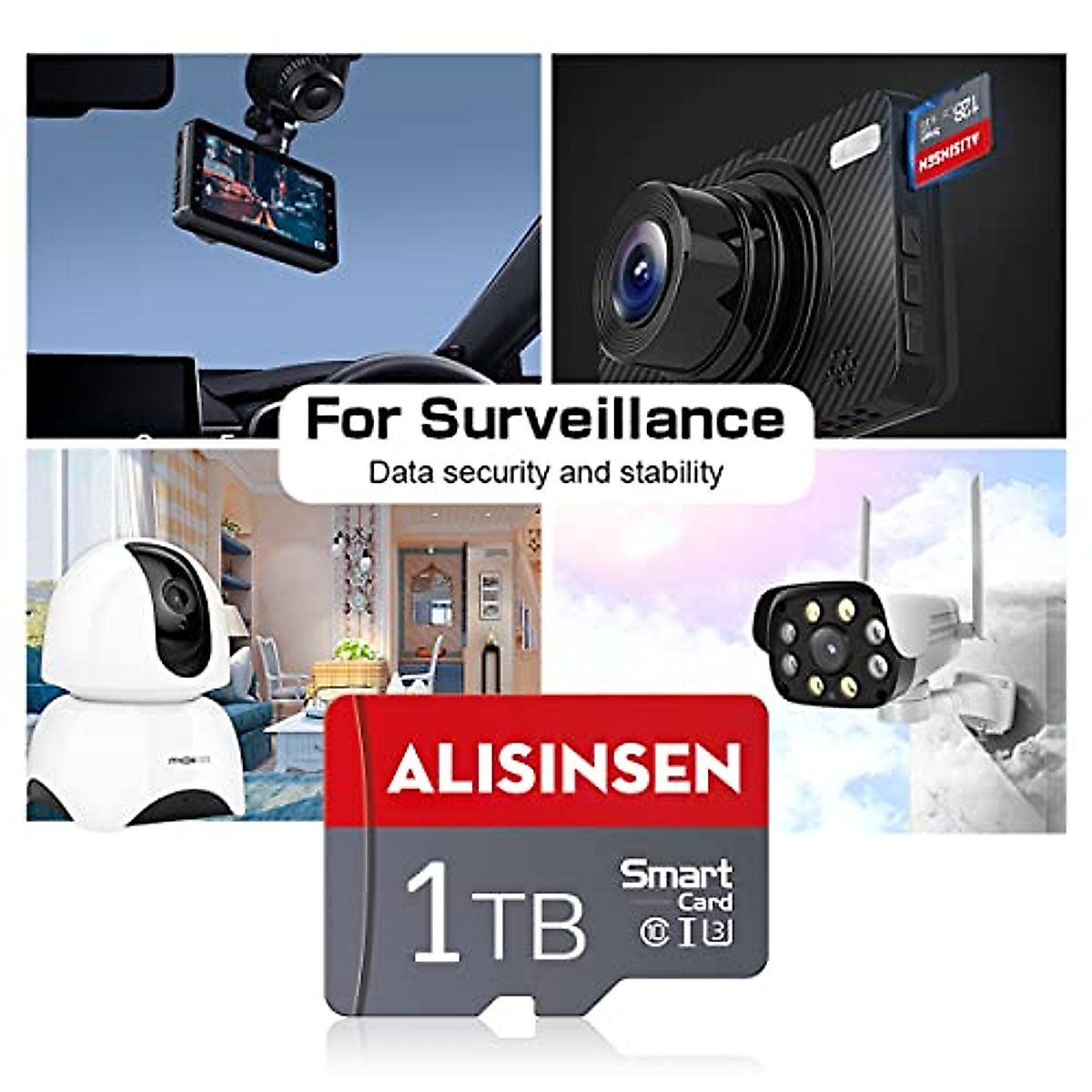 Flash Memory Cards 1TB Micro SD Card 1TB High Speed TF Card Class 10 Mini SD with Adapter for Cell Phone/Body Camera/Dash Cam/Tablet and Drone