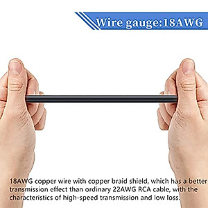 RCA to Speaker Wire Adapter, 18AWG 2 Pack 3ft RCA Male Plug to Bare Cable Open End, UIInosoo Audio Cable, Red and Black