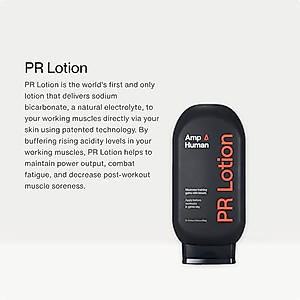 Amp Human PR Lotion, Performance & Recovery Bicarb Sports Lotion, Natural Electrolyte Sodium Bicarbonate Bottle - (300g)