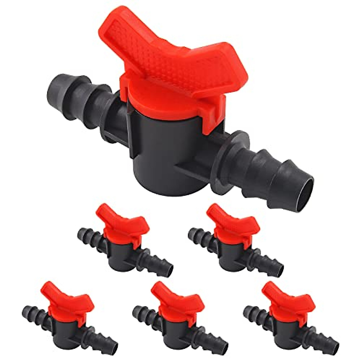 Moicstiy 6Pcs 1/2 Inch Drip Irrigation Switch Valve 16mm Ball Valve Shut-Off Switch Tubing Coupling Valve with Hose Barb for Agricultura Garden