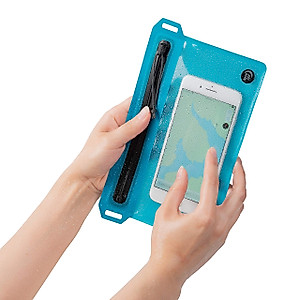 Nite Ize Runoff Waterproof Travel Pouch with TRU Zip - Dry Pouch for Phone & Travel Necessities - Touchscreen Friendly Waterproof Pouch with Reliable Zipper - Small, Blue