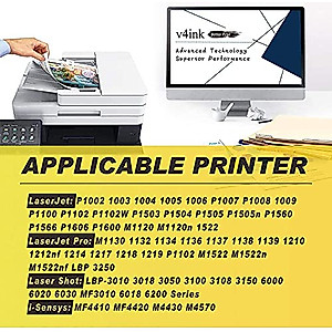 v4ink 4PK Compatible 85A Toner Cartridge Replacement for HP 85A CE285A 36A CB436A 35A CB435A Canon 125 Toner for HP Pro P1006 P1102 P1102W P1109w MFP M1212nf M1217nfw MF3010 LBP6030 LBP6030W Printer