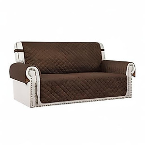 RHF Reversible Loveseat Covers for Dogs, Couch Covers for Dogs, Loveseat Cover for Dogs,Pet Cover for Loveseat, Loveseat Slipcover&Love Seat Couch Covers,Machine Washable(Loveseat:Chocolate/Beige) Medium