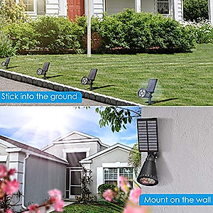 JACKYLED Solar Spot Lights Outdoor, Solar Landscape Spotlights IP67 Waterproof 2-in-1 Outdoor Solar Landscape Lighting Auto On/Off for Tree Flag Yard Garden Pathway, Pack of 4, White Light