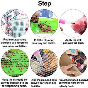 LOMSIOY DIY 5D Diamond Art Kits for Adults, Angels Diamond Painting Kits for Beginner, God Diamond Art with Round Full Drill Rhinestone Crafts Gem Arts for Home Wall Decor 12 * 16 inch