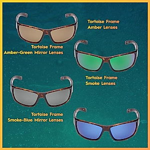 Flying Fisherman 7701TA Matecumbe Polarized Sunglasses, Tortoise Frame, Amber Lens, Medium