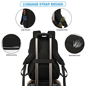 TOTEXISAP Slim Laptop Backpack ，15.6 Inch Laptop Backpack for Women Men ，Waterproof Backpacks with USB Charging Port, Travel Bags Casual Daypacks for School, College, Business（Black）