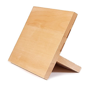 Beechwood Magnetic Knife Block, knife storage Holder stand, Knives organizer shelf rack with powerful magnetic, Large Capacity Kitchen Cutlery Display Stand (10 inch x 8.5 inch)