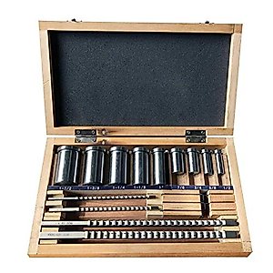 Rebrisbol Keyway Broach Sets 18Pcs HSS Inch Industrial Tools for Lathe, B-1/8" and 3/16", C-1/4" and 3/8" Teeth Keyway Size