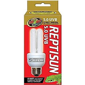 Zoo Med 4 Pack of ReptiSun 5.0 UVB Mini Compact Fluorescent Bulbs for Small Tropical Terrariums