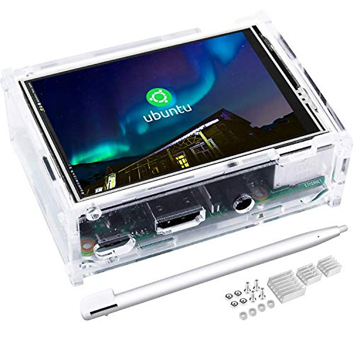 kuman 3.5 Inch Touch Screen with Protective Case 320x480 Resolution TFT LCD Display for Raspberry Pi 3B+, 2B, B+