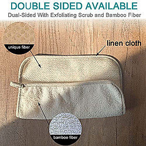 6Pack 12" Large XL Soft Weave & Bamboo Fiber Spa Exfoliating Face and Body Wash Cloths, Dual-Sided With Exfoliating Scrub and Bamboo Fiber for Shower - Remove Dead Skin - Great for Skin in the Bath