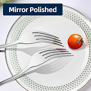 ITITT 16 Piece Dinner Forks, 8 Inch, Top Food Grade Extra-Fine Stainless Steel Silverware Forks，Silverware Set, Dishwasher Safe （Silver)