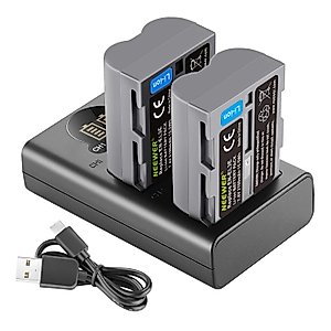 Neewer 2100 mAh Replacement Battery for Nikon EN-EL3e with Dual USB Charger with LCD Display Compatible with Nikon D50 D70 D70s D80 D90 D100 D200 D300 D300s D700