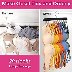 Bra Organizer for Closet, Tank Top Hanger, Bra Hanger 20 Hooks Capacity, Foldable Bra Hangers for Closet Organizer and Storage, Multi Tank Top Hangers Space Saving for Bra (1)