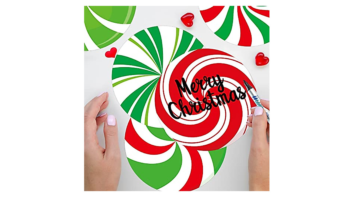 Colorful 45 Pcs Peppermint Cutouts for December Decor