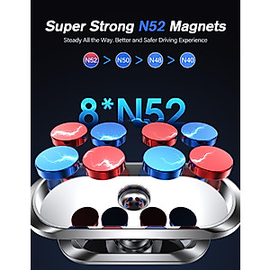 NIYEVN 2 Pack Magnet Phone Holder for Car [ Upgrade N52 Magnet ] Magnetic Phone Holder for Car, [ 360° Rotation ] Universal Dashboard Car Phone Holder Magnetic Fits Samsung & iPhone 16 Pro Max