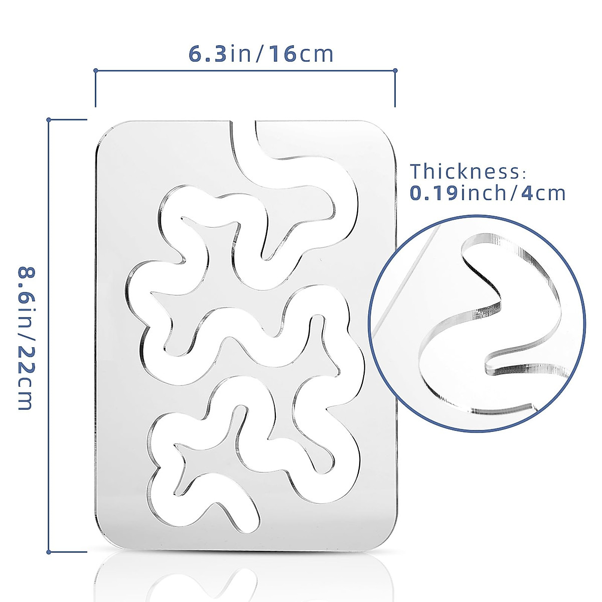 Meander Quilting Templates,Free Motion Quilting Template,Arcylic Quilting Templates Rulers,Transparent Quilting Templates for Industrial and Domestic Sewing Machines