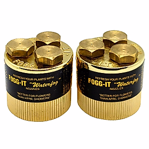 Fogg It Misting Watering Nozzles (2 Pack) 1/4 GPM - Super SuperFine Volume | Designed for misting delicate seedlings or for raising humidity around wilting plants. Made in the U.S.A. from solid brass
