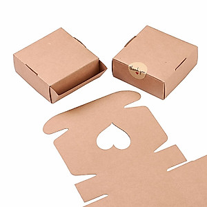 Airssory 90pcs 3x3 Inch(7.5x7.5cm) Paper Candy Boxes with Heart Window Bakery Box Gift Box Square for Singlepack Dessert Small Giftbox Packing