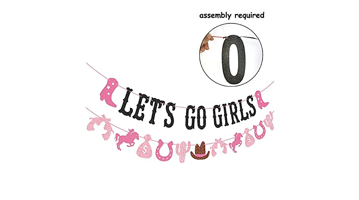 Let's Go Girls Western Banner for Bachelorette & Birthday Parties
