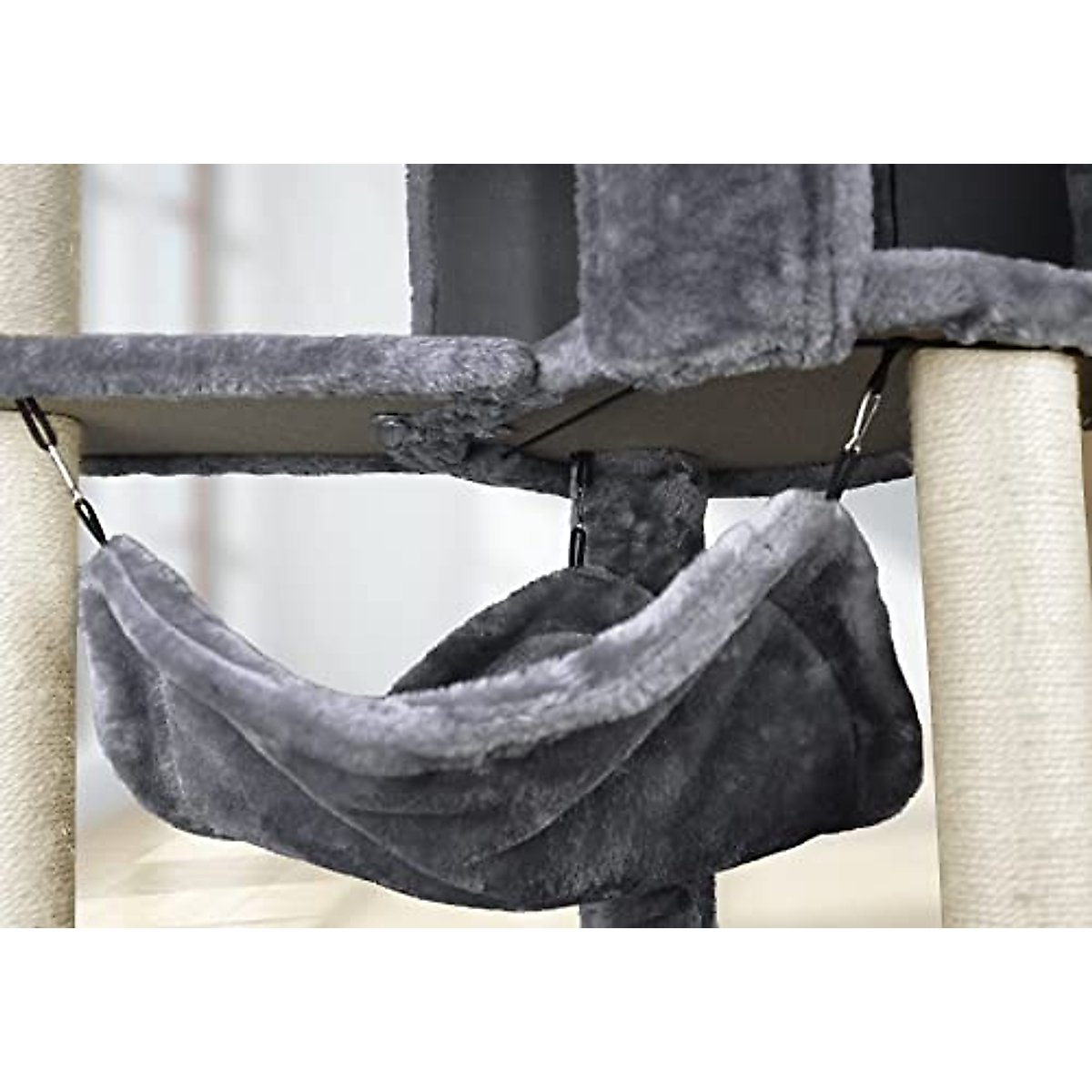 Newest Cat Tree with Cat Condo and Big Hammock，Grey