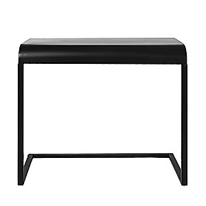 American Art Decor Black Mobile, Portable, & Compact Home Office C-Shaped Desk