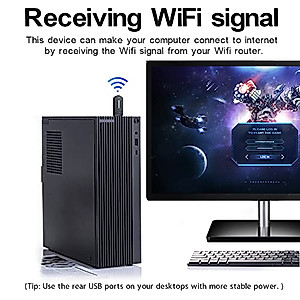 WiFi 6 Adapter,WiFi Dongle for Desktop PC,WiFi Dongle,USB WiFi 6E Adapter,AX1800Mbps,USB3.0 Dual Band 2.4GHz/574Mbps & 5GHz/1201Mbps High Speed,Support Win 10/11