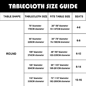 luccido 6 Pack Round Tablecloth 70 Inches White Table Cloth Stain and Wrinkle Resistant Washable Polyester Fabric Table Cover for Party, Wedding and Banquet Decoration