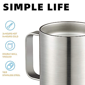 MEWAY 12oz Mix Color Mug With Handle 8 Pack Bulk,Stainless Steel Insulated Travel Tumblers With Sliding Lid,Double Wall Vacuum Camping Coffee Cup for Hot & Cold Drinks Tea (Mix,Set of 8)