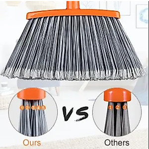 Self-Cleaning Broom and Dustpan Set, Stand Up, Indoor & Outdoor, Gray & Orange (Orange and Gray)